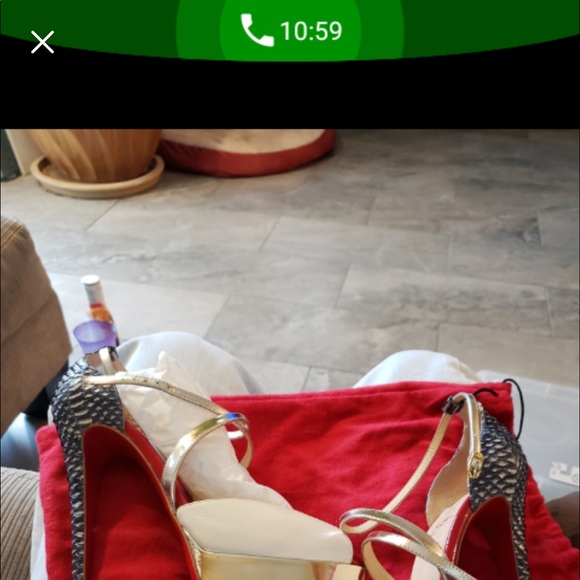 Christian Louboutin | Shoes | Authentic Water Python Red Bottoms Shoe ...